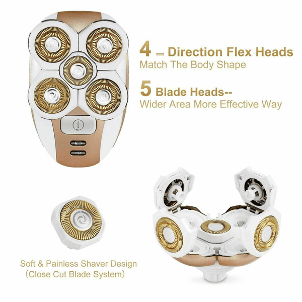 Premium Electric Epilator Hair Remover with 5 heads – EYE DESIGN ...