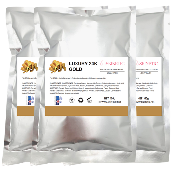 Skinetic Hydro Jelly Mask Powder (100g) - Luxury 24k Gold – EYE DESIGN ...